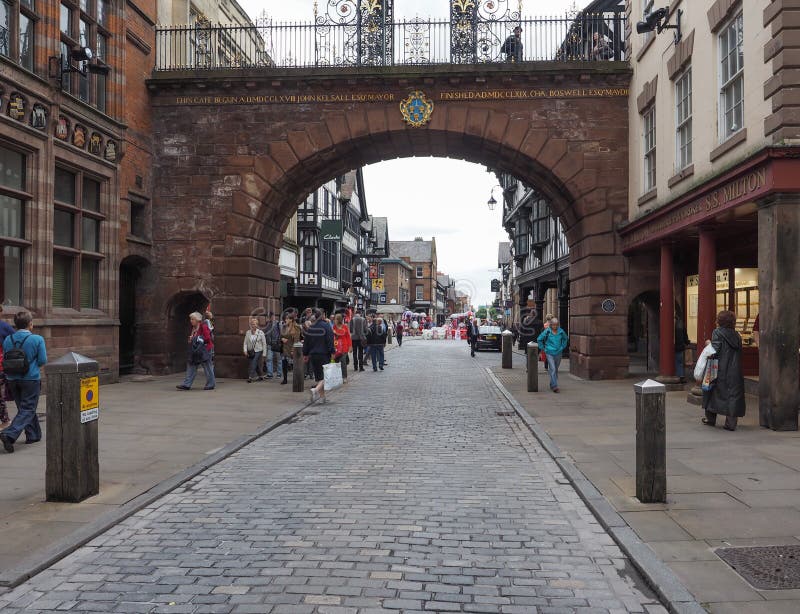 View of Chester Old City Centre Editorial Stock Photo - Image of west ...