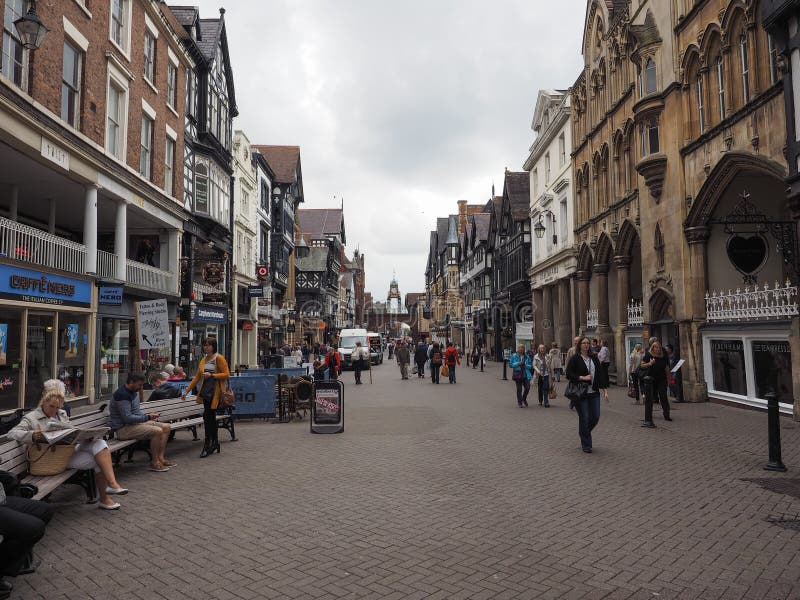View of Chester Old City Centre Editorial Stock Image - Image of ...