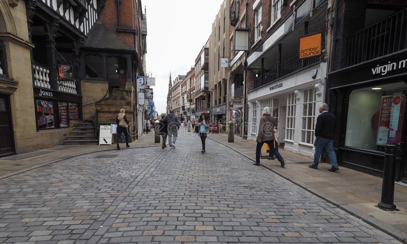 View of Chester Old City Centre Editorial Stock Photo - Image of west ...