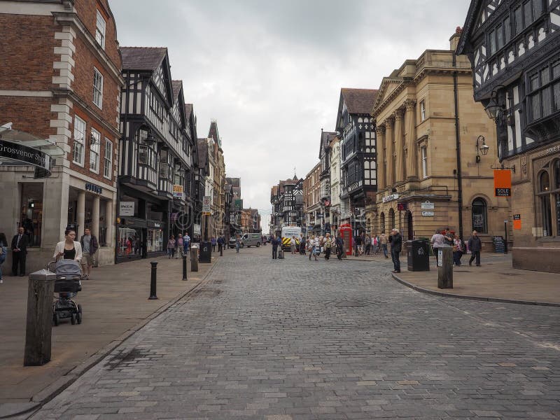 View of Chester Old City Centre Editorial Image - Image of chester ...