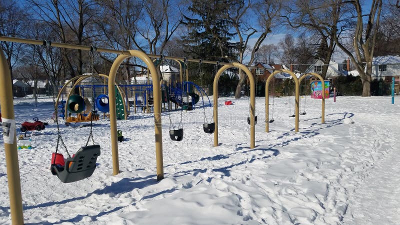 Playground with Snow in Winter in Canada Editorial Stock Photo - Image ...