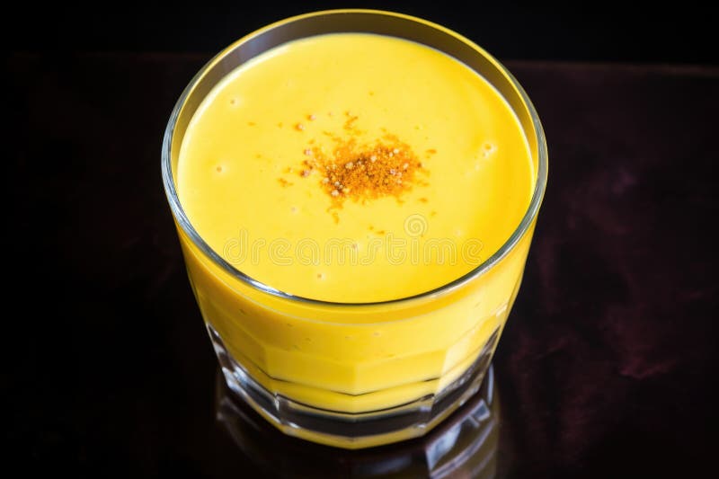 View of a Chilled Glass of Mango Lassi from the Top Angle Stock ...