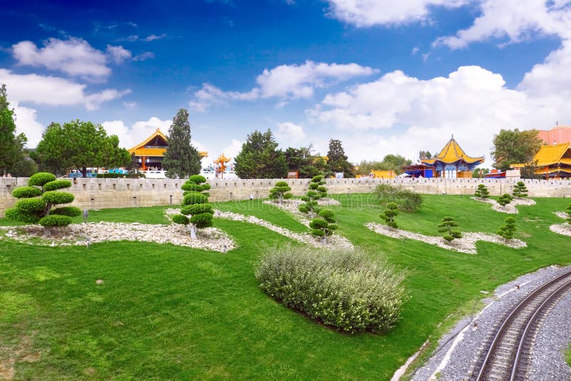 View of the Chinese park. stock photo. Image of calm - 20492868