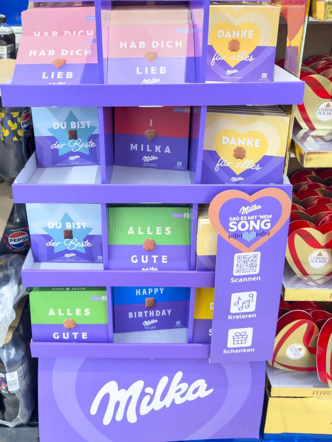View at Chocolate Boxes Displayed in a Supermarket Rack Editorial ...