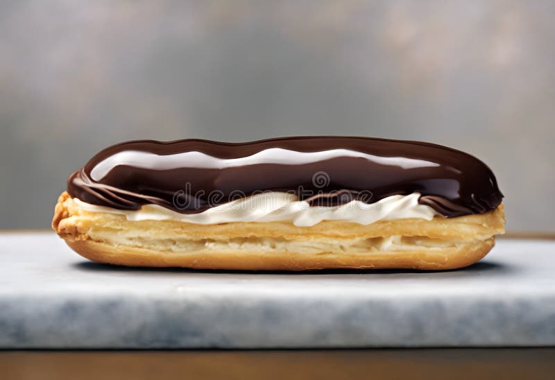 A View of a Chocolate Eclair Stock Illustration - Illustration of ...
