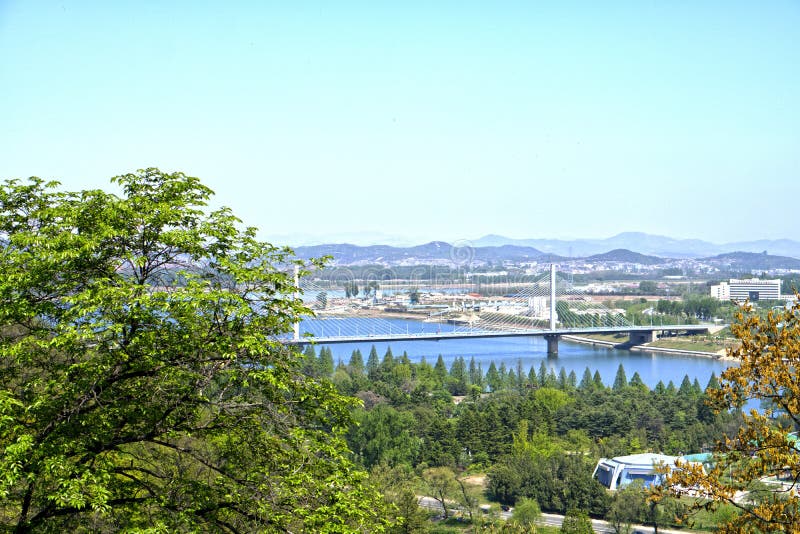 A View of the Chongryu Bridge. Pyongyang, DPRK - North Korea. Editorial ...