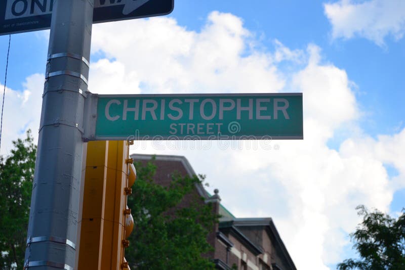View of Christopher Street stock image. Image of business - 98155479