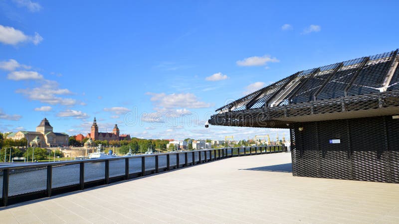 View of Chrobry Shafts and the Oder River. Editorial Photo - Image of ...