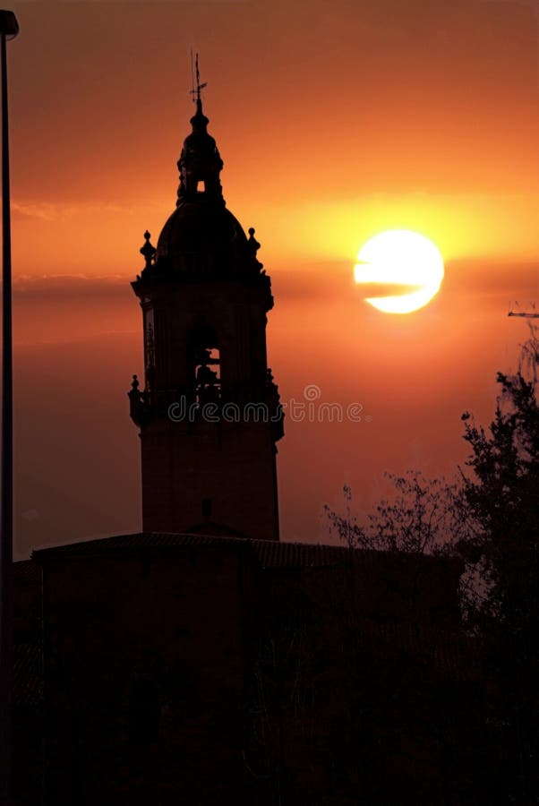 View of the Church with the Sunset Stock Image - Image of sunset ...