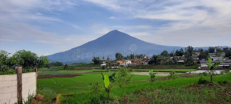 View of Cikurai Mountain in the Morning Stock Photo - Image of green ...