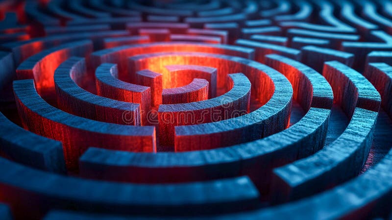 A View of a Circular Maze with an Emphasis on the Center. Stock ...