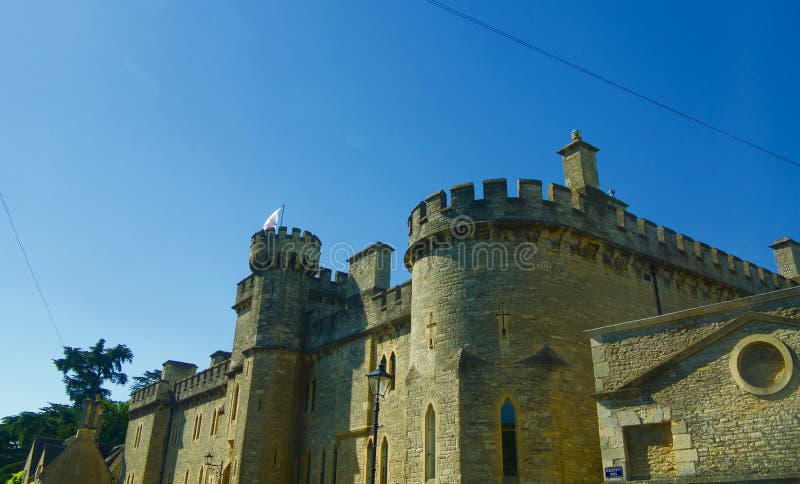 Angle of the castle tower stock photo. Image of buildings - 149222794