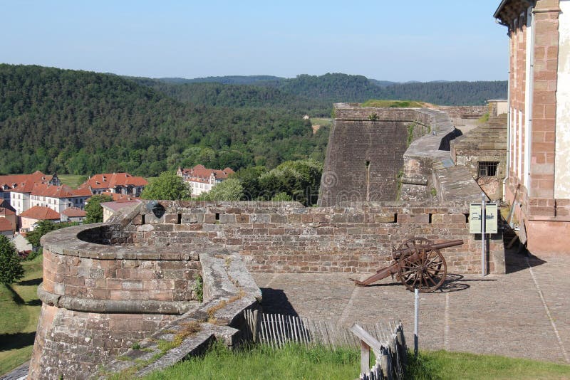 View of the Citadelle De Bitche Stock Photo - Image of garden ...