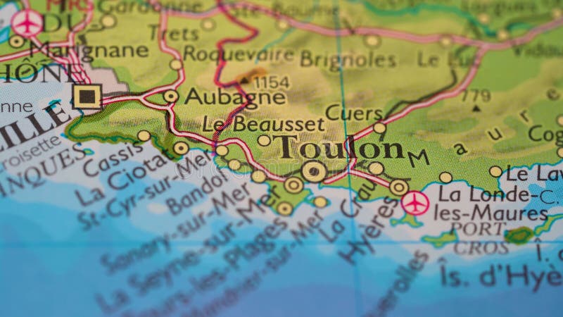 View of Cities in Southern France on a World Map 4K Stock Footage ...