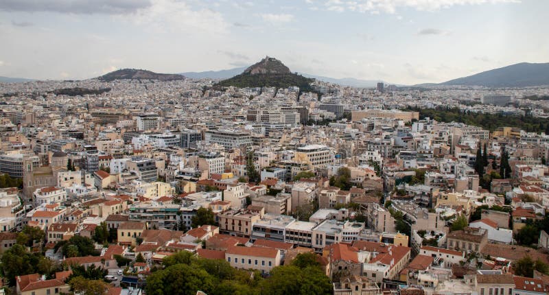 View of the City of Athens stock image. Image of athens - 160570455