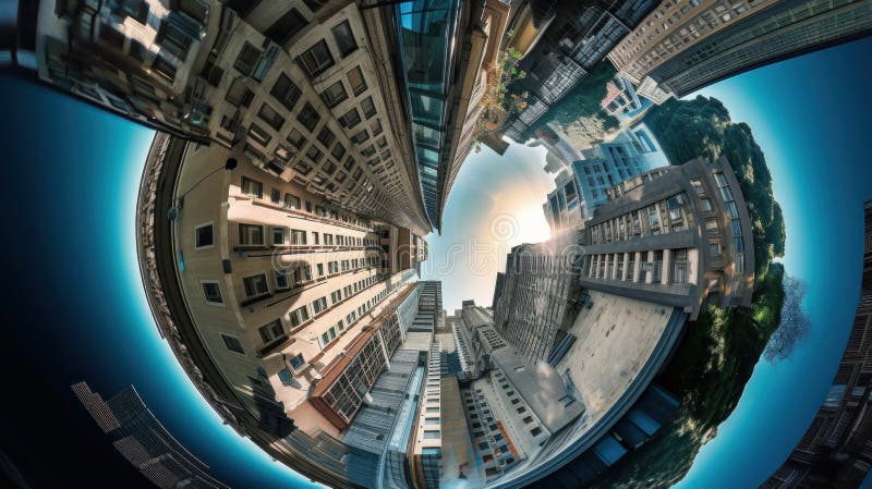 Fisheye City View Stock Illustrations – 126 Fisheye City View Stock ...