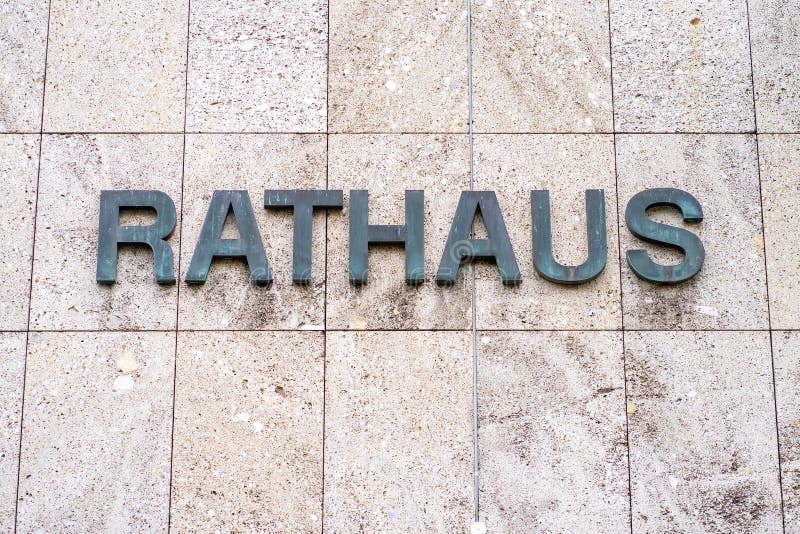 View of the City Hall Sign on a Wall of Letters in an Austrian Stock ...
