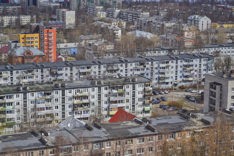 View of the City from a Height. Multi-storey Residential Building Area ...