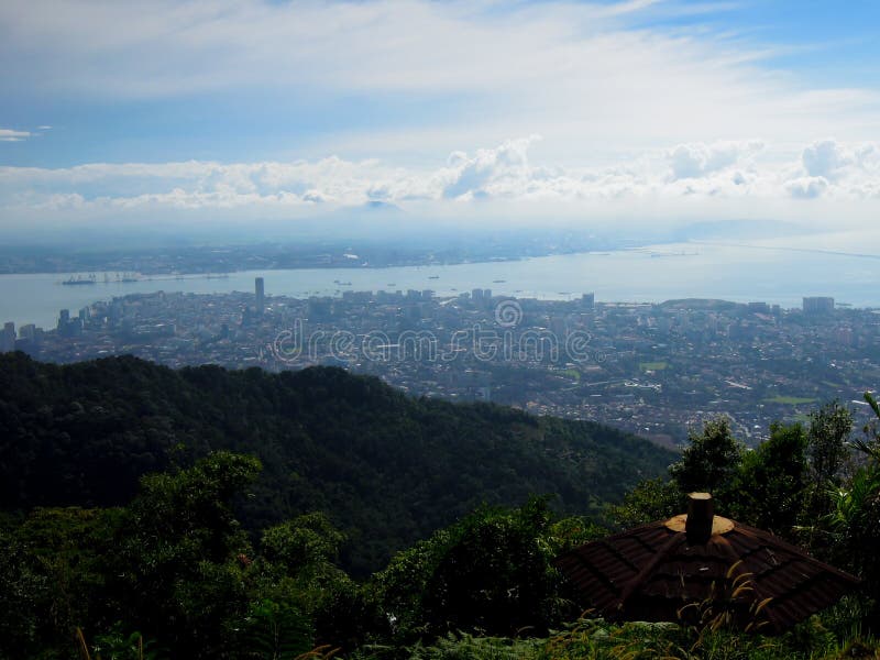 View of city from hill stock photo. Image of blue, nature - 117359994