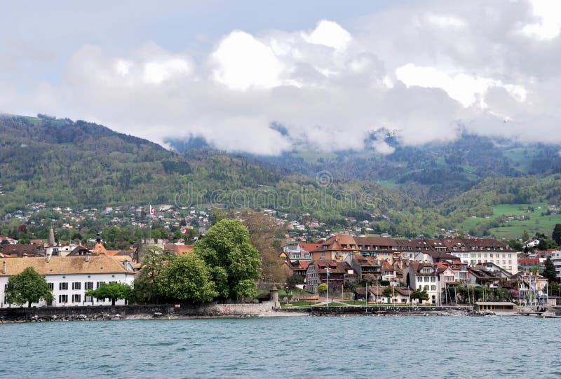 View of the City of Lake Geneva Stock Photo - Image of town, travel ...