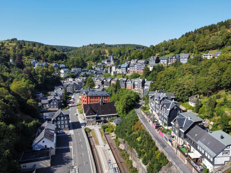 View of the City of Lauscha in the Thuringian Forest Stock Photo ...