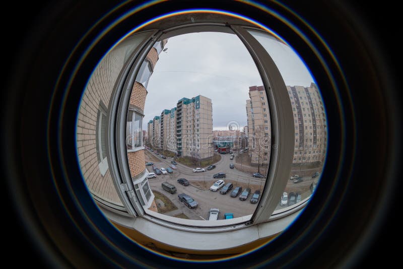 View of the City through the Lens Stock Image - Image of holidays ...