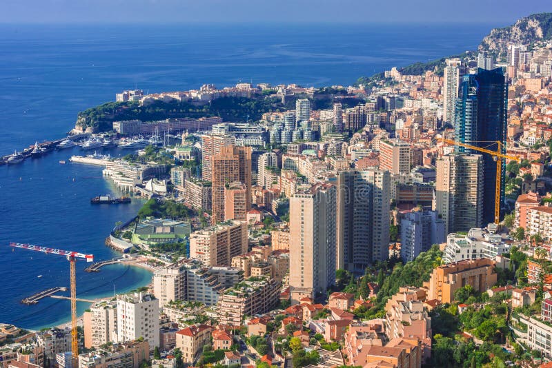 View of the City of Monaco. French Riviera Stock Image - Image of hotel ...