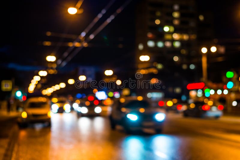View of the City at Night after the Rain Stock Photo - Image of ...