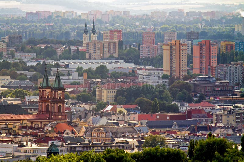 A View of a City Over the Rooftops Stock Image - Image of district ...