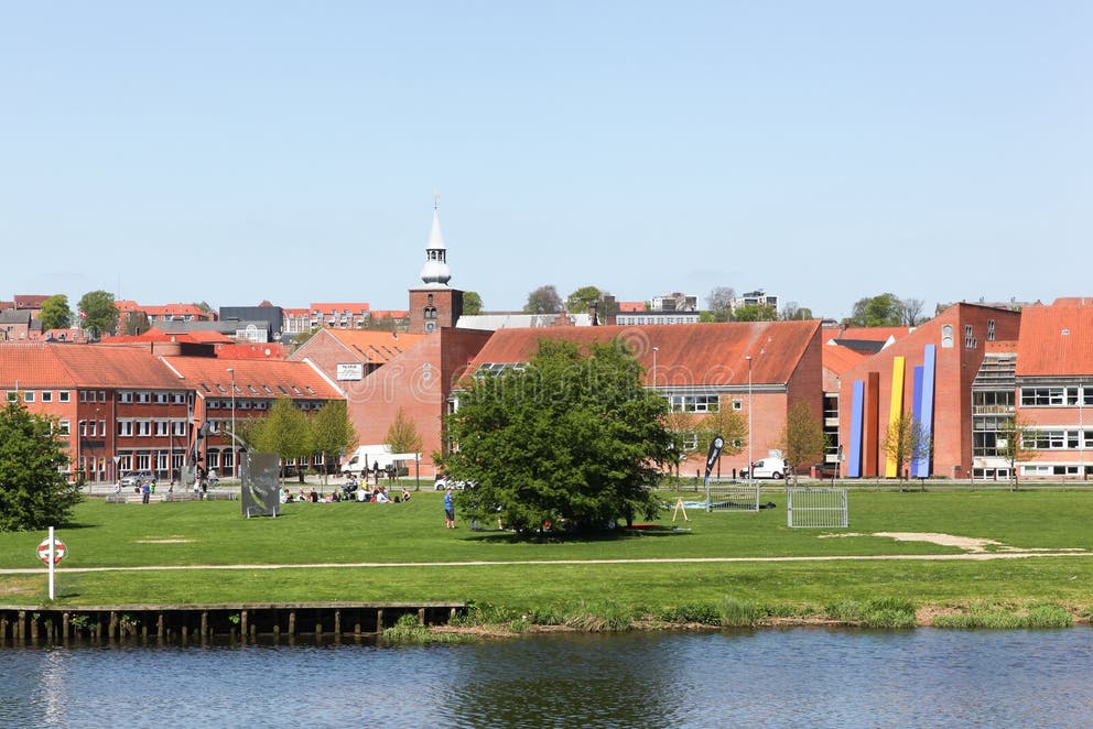 View of the City of Randers in Denmark Editorial Photo - Image of ...