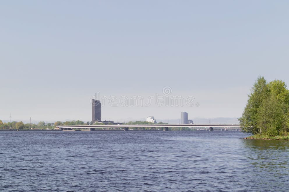 View of the City from the River Stock Photo - Image of skyscraper ...
