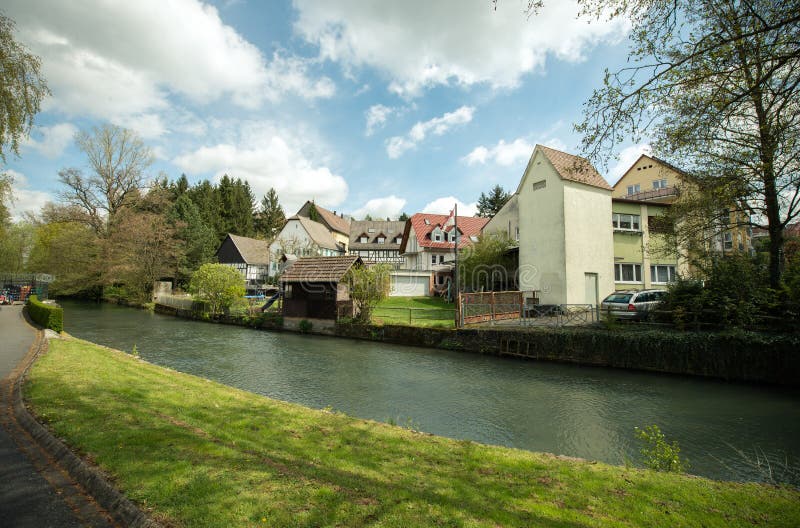 View of the City and the River. Germany, Osterburken Editorial Stock ...