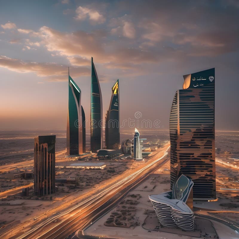 A View of the City of Riyadh Stock Illustration - Illustration of view ...