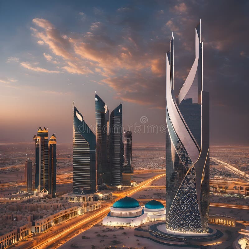 A View of the City of Riyadh Stock Illustration - Illustration of saudi ...