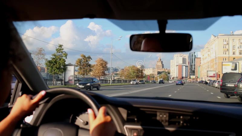 View of the City Road through Windshield from Stock Footage - Video of ...