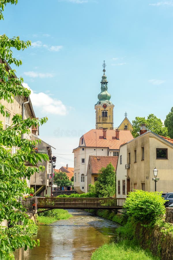 View of the City of Samobor and Gradna River, Croatia Stock Image ...