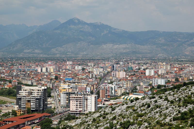 View of the City of Shkoder Editorial Image - Image of city, mountains ...