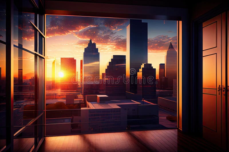 View of the City Skyline from Penthouse Suite, with a View of the ...