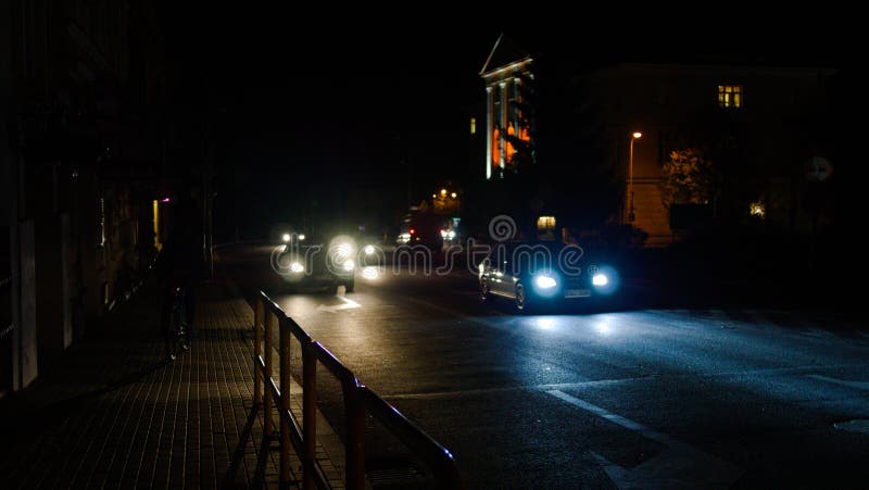 A View of a City Street at Night Wich No Power Stock Image - Image of ...