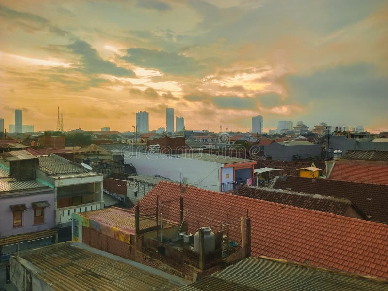 View of the City of Surabaya from the Top of the Building Editorial ...