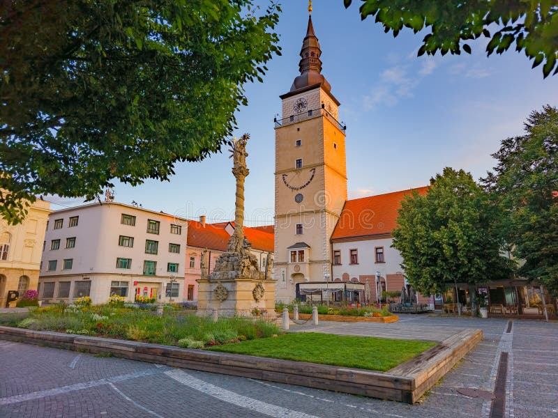 View of City Tower in Trnava, Slovakia Stock Photo - Image of clock ...