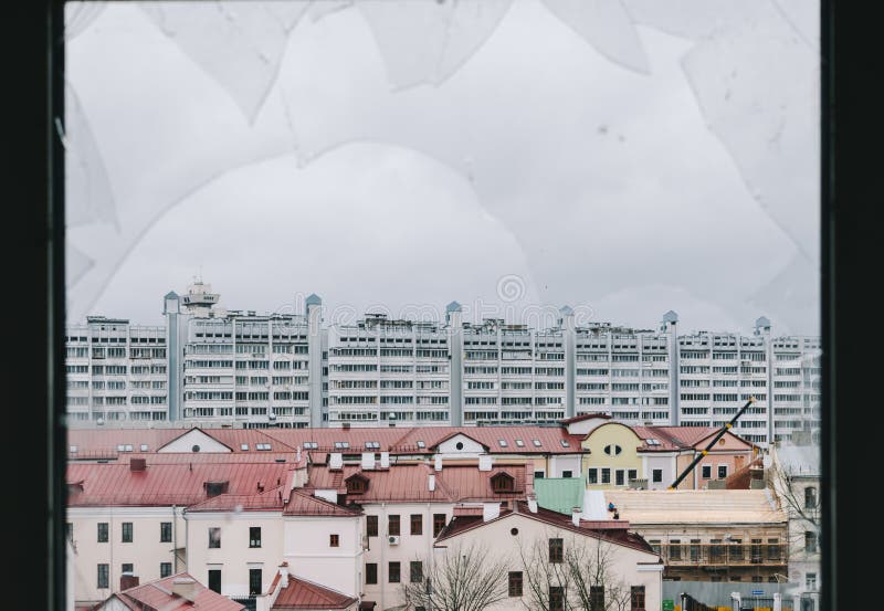 City from Broken Window stock image. Image of close - 116325497