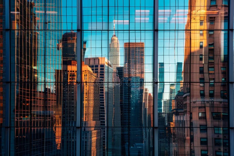 A View of the Cityscape of Hong Kong Reflected in a Skyscraper Window ...