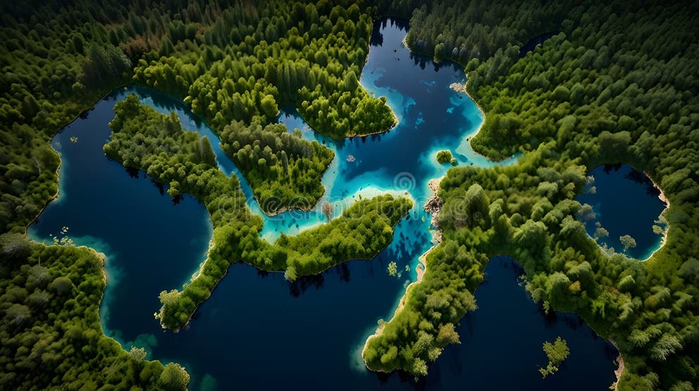 Clean Earth with Restored Ecosystems Visualized Stock Illustration ...