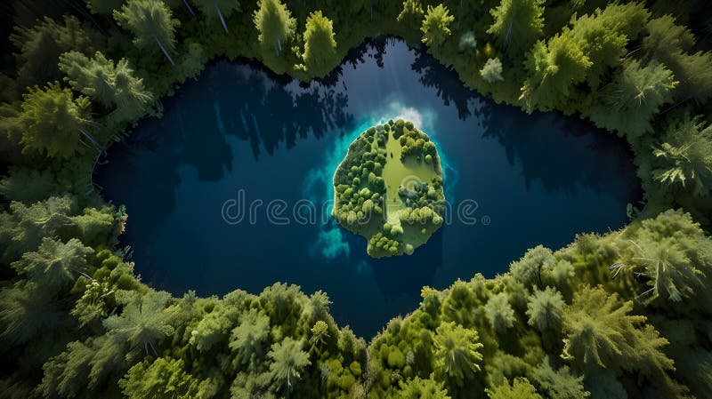 Clean Earth with Restored Ecosystems Visualized Stock Illustration ...