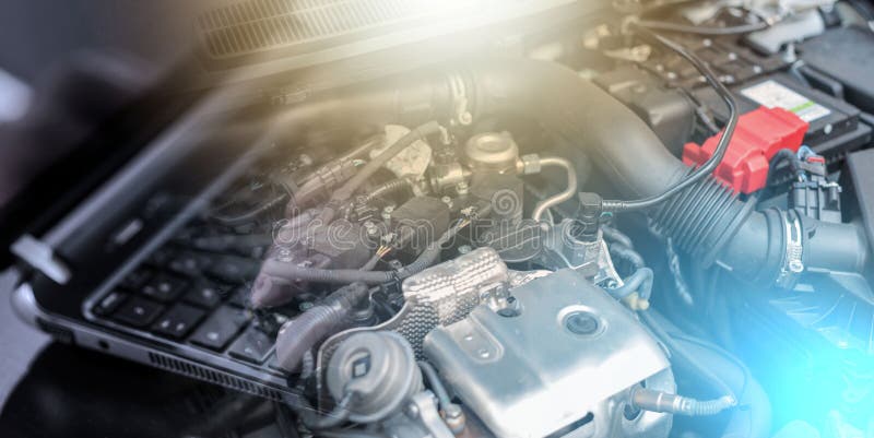 View of Engine Compartment; Multiple Exposure Stock Photo - Image of ...