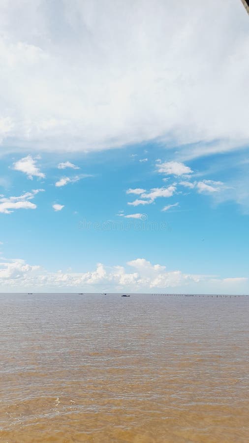 A View of the Clear Sky and the Beautiful Sea Stock Photo - Image of ...