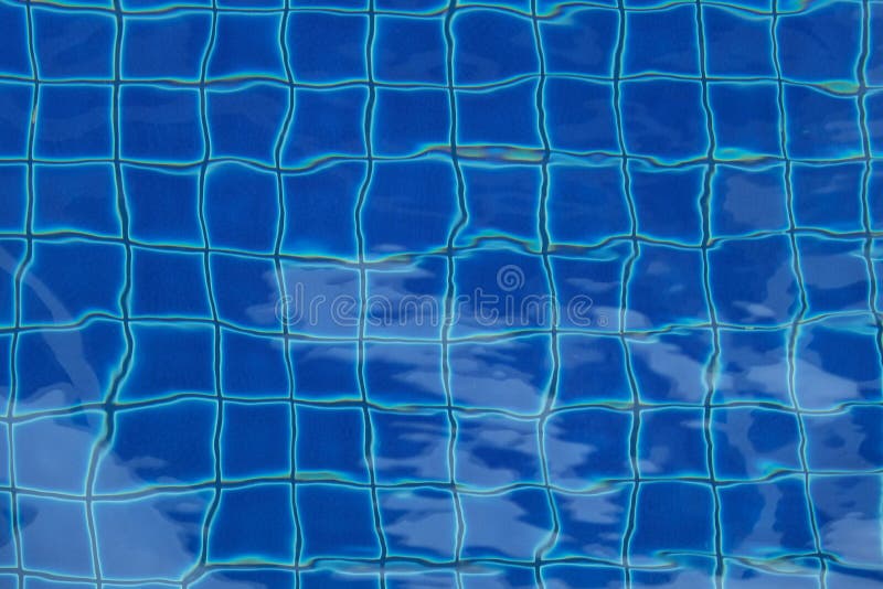 View of the Clear Water in the Pool with Blue Ceramic Tiles Stock Photo ...