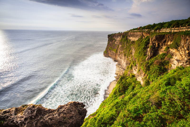 View of a Cliff at Uluwatu Temple, Bali Indonesia. Stock Image - Image ...