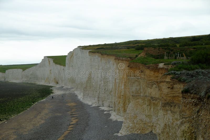 View of the Cliff Fall of Birling Gap Beach Under the Blue Sky Stock ...